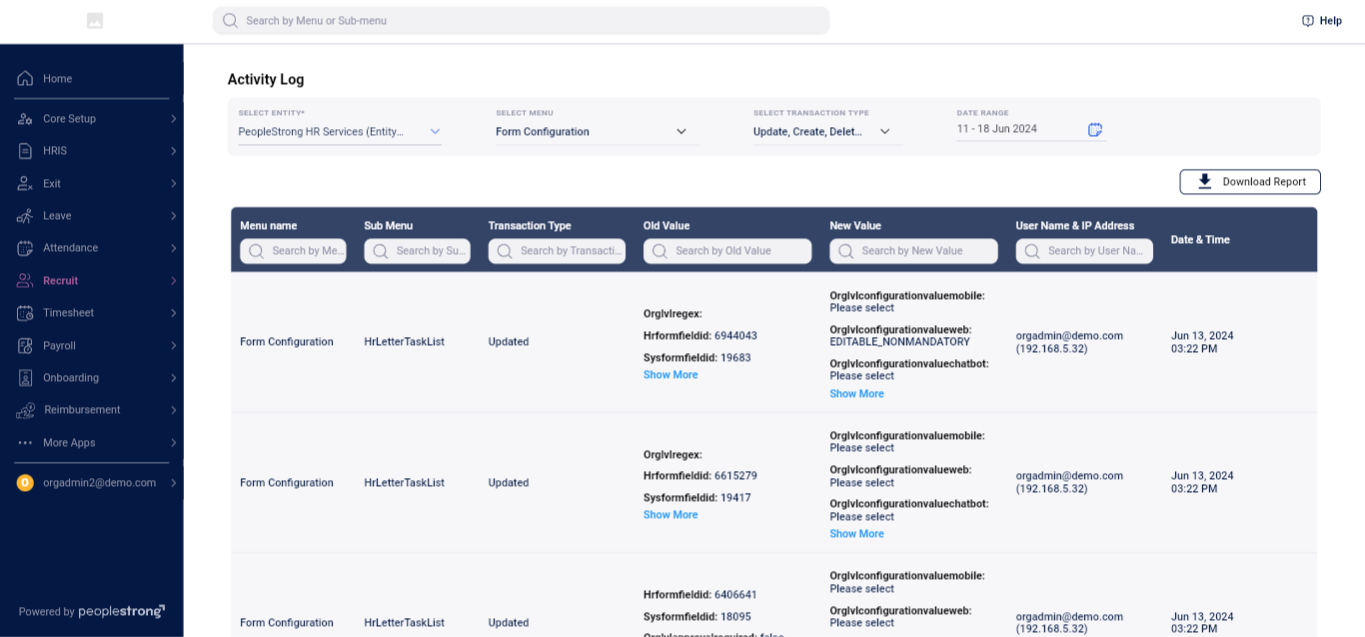 Exploring the HRMS Audit Log